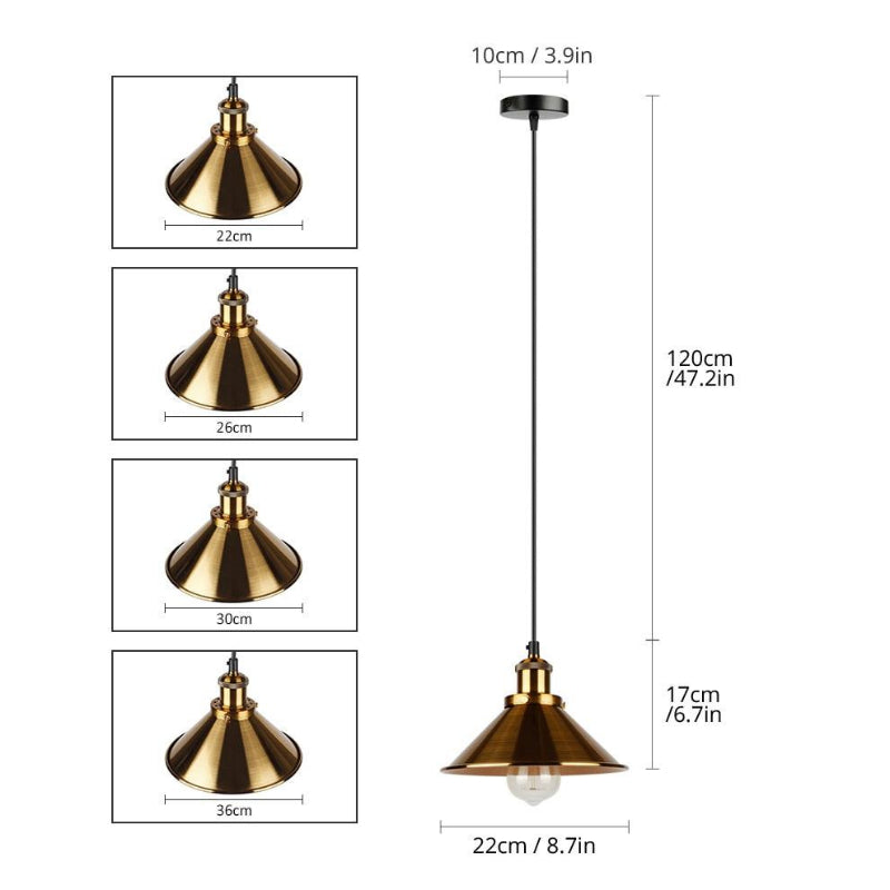 Pivy Industrial Cone Pendant Light – Lighting Homei